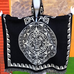 Aztec Calendar Poncho, Aztec Calendar Coat, Sarape With Aztec Calendar ...