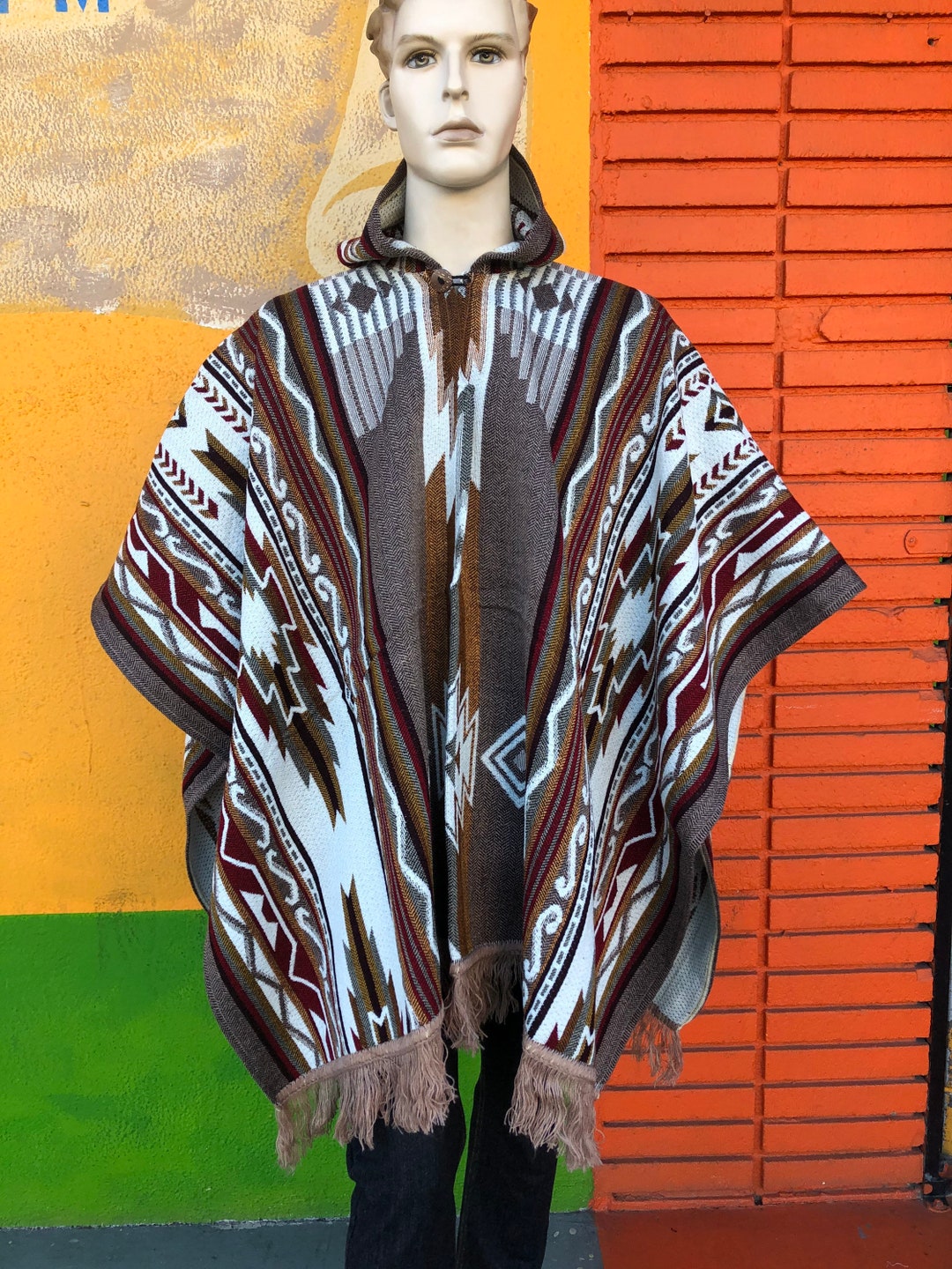 Poncho With Hood, Indigenous Poncho, Artisanal Poncho, Peruvian Poncho ...