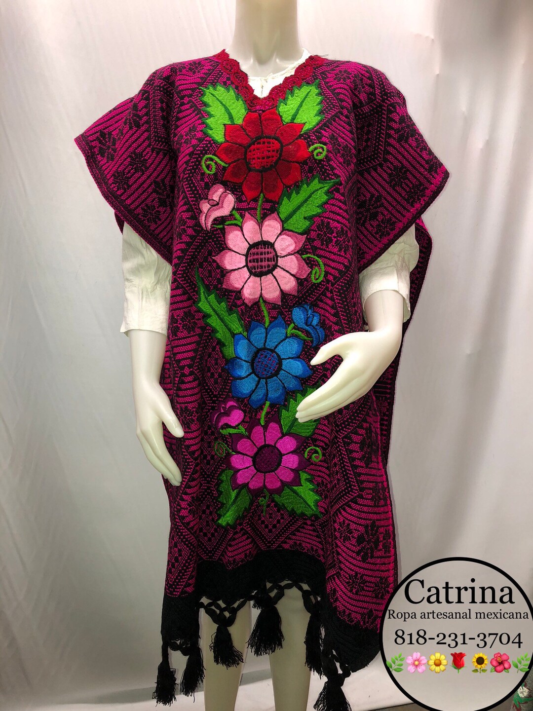 Embroidered Coat, Embroidered Mexican Coat, Mexican Poncho, Mexican ...