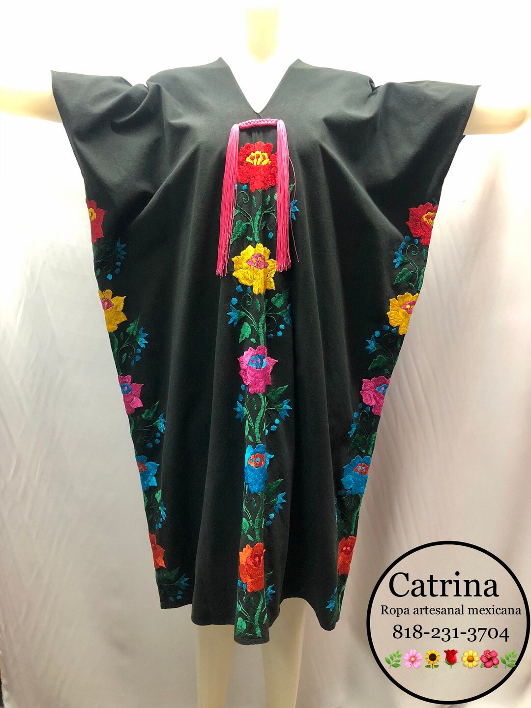 Mexican Dress, Huipil Yalala, Embroidered Dress, Handmade Dress ...