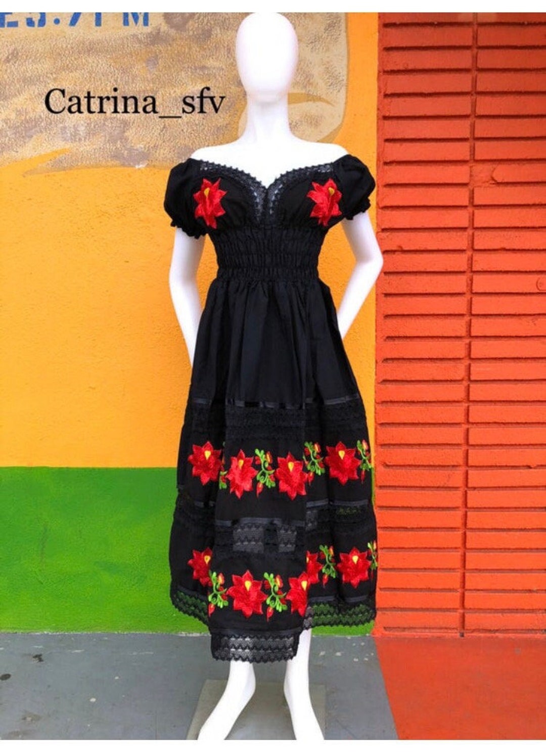 MEXICAN DRESS, Catrina Mexican Dress, Catrina Dress, Day of the Dead ...