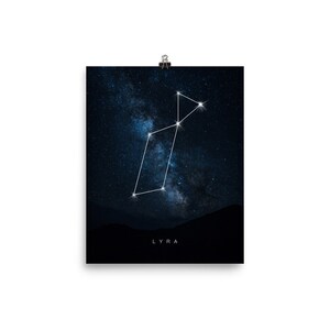 Lyra Constellation / Constellation Poster / Constellation Home Decor ...