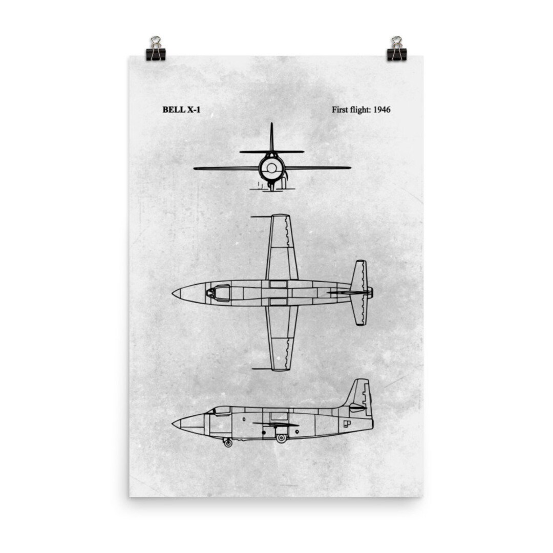 BELL X-1 / Airplane, Pilot, Aircraft Lovers Gift / Plane Blueprint ...