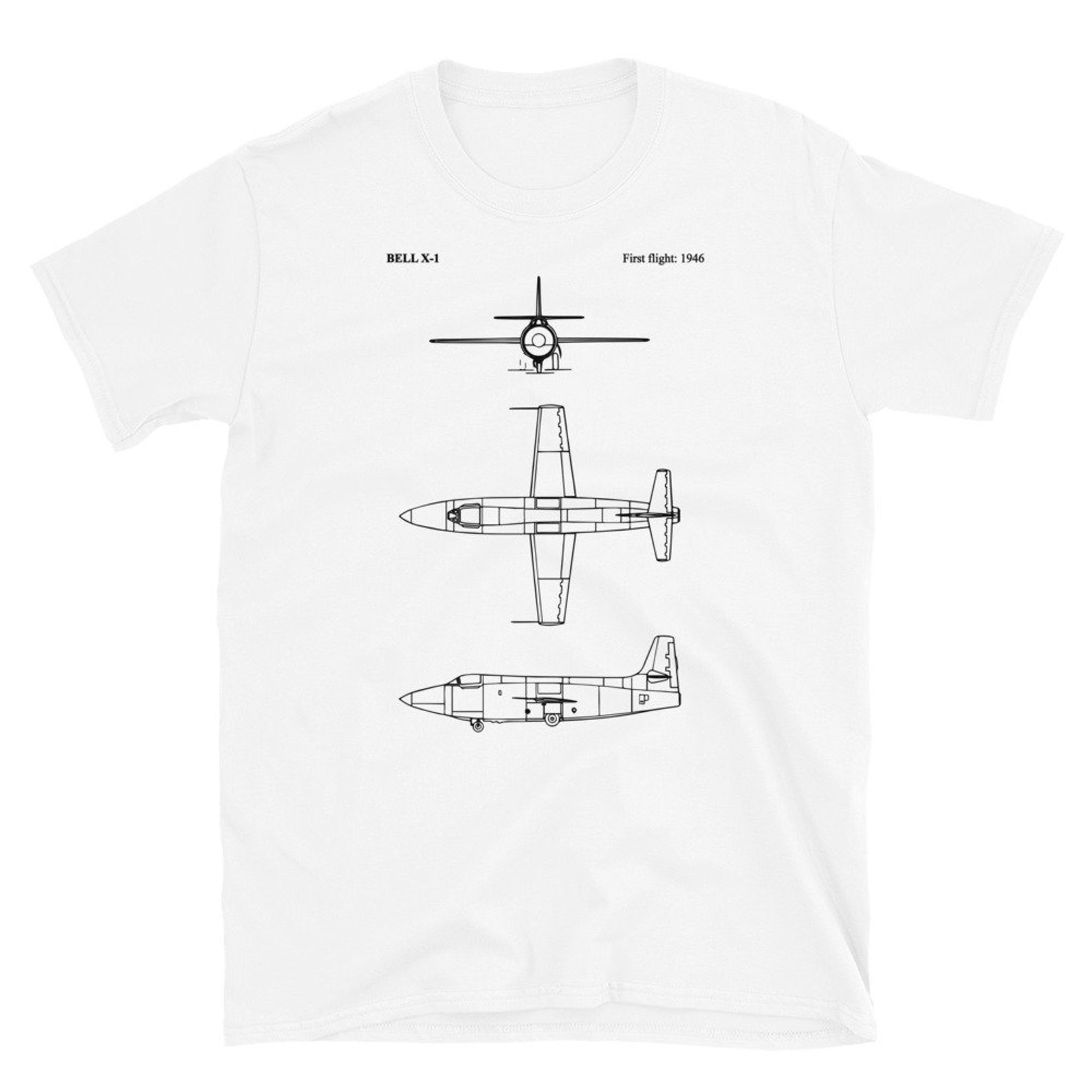 BELL X-1 Kurzarm Unisex T-Shirt / Pilot, Flugzeug, Flugzeug-Liebhaber ...