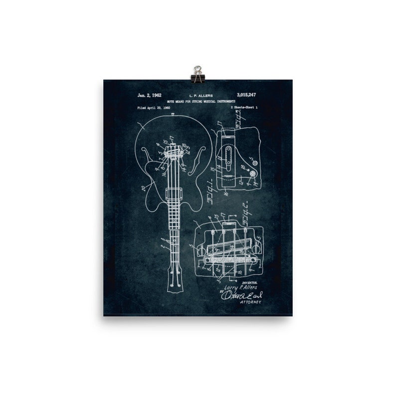 String Musical Instruments / Music Patent Poster / Blueprint - Etsy