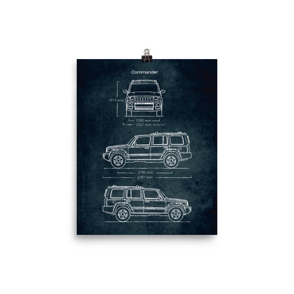 Commander / Car Blueprint Poster / Vintage Style Home Decor - Etsy