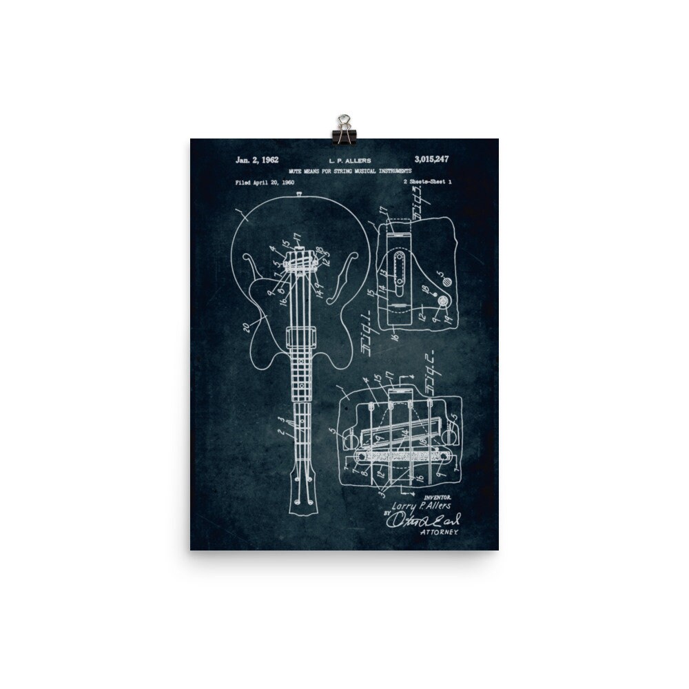 String Musical Instruments / Music Patent Poster / Blueprint - Etsy