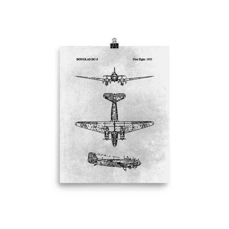 DOUGLAS DC-3 First Flight 1935 / Airplane, Pilot, Aircraft Lovers Gift ...