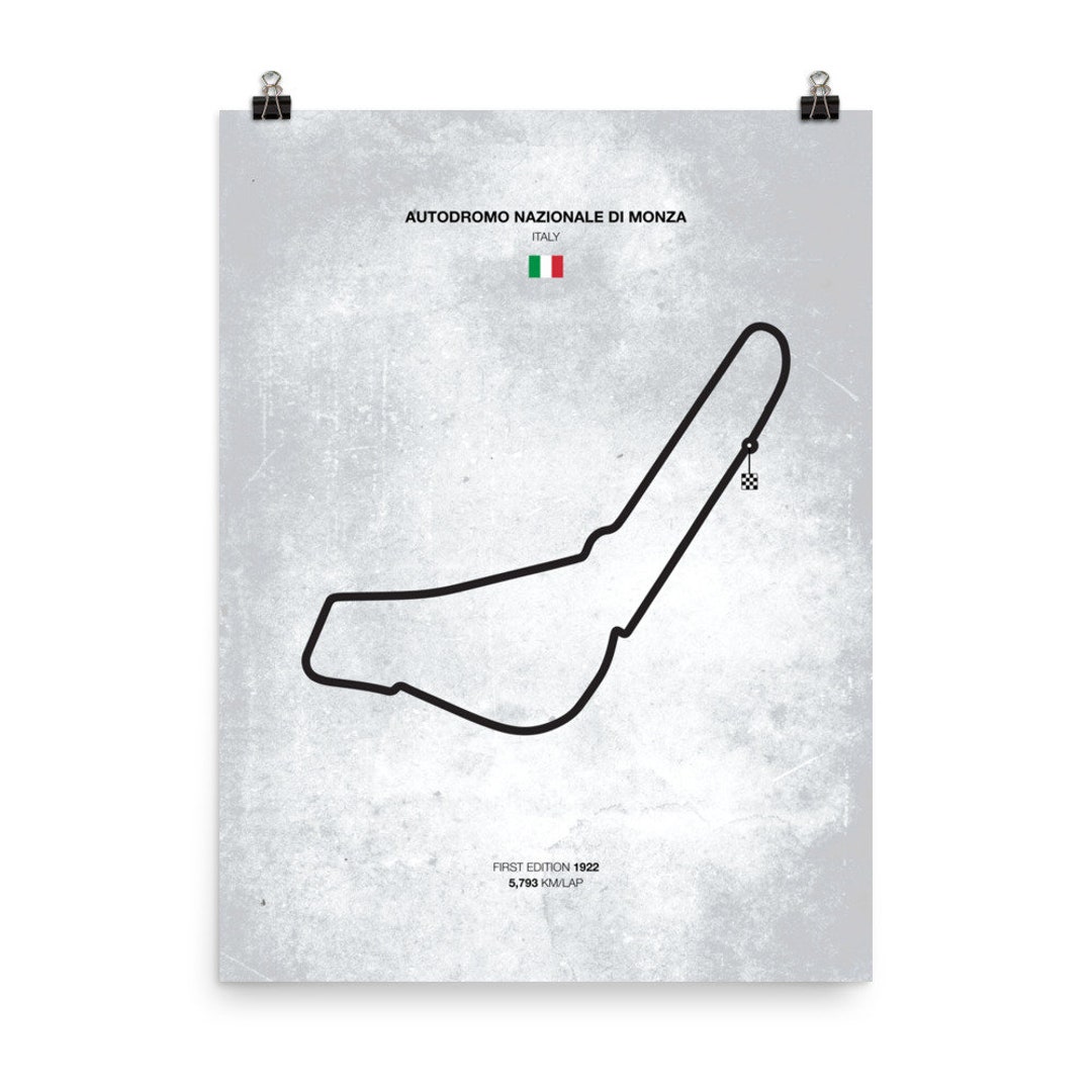 Autodromo Nazionale Di Monza / Racing Circuit Poster / Race Track Home ...