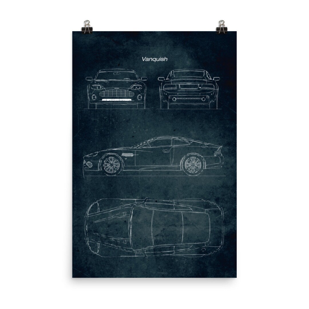 Vanquish / Car Blueprint Poster / Vintage Style Home Decor - Etsy