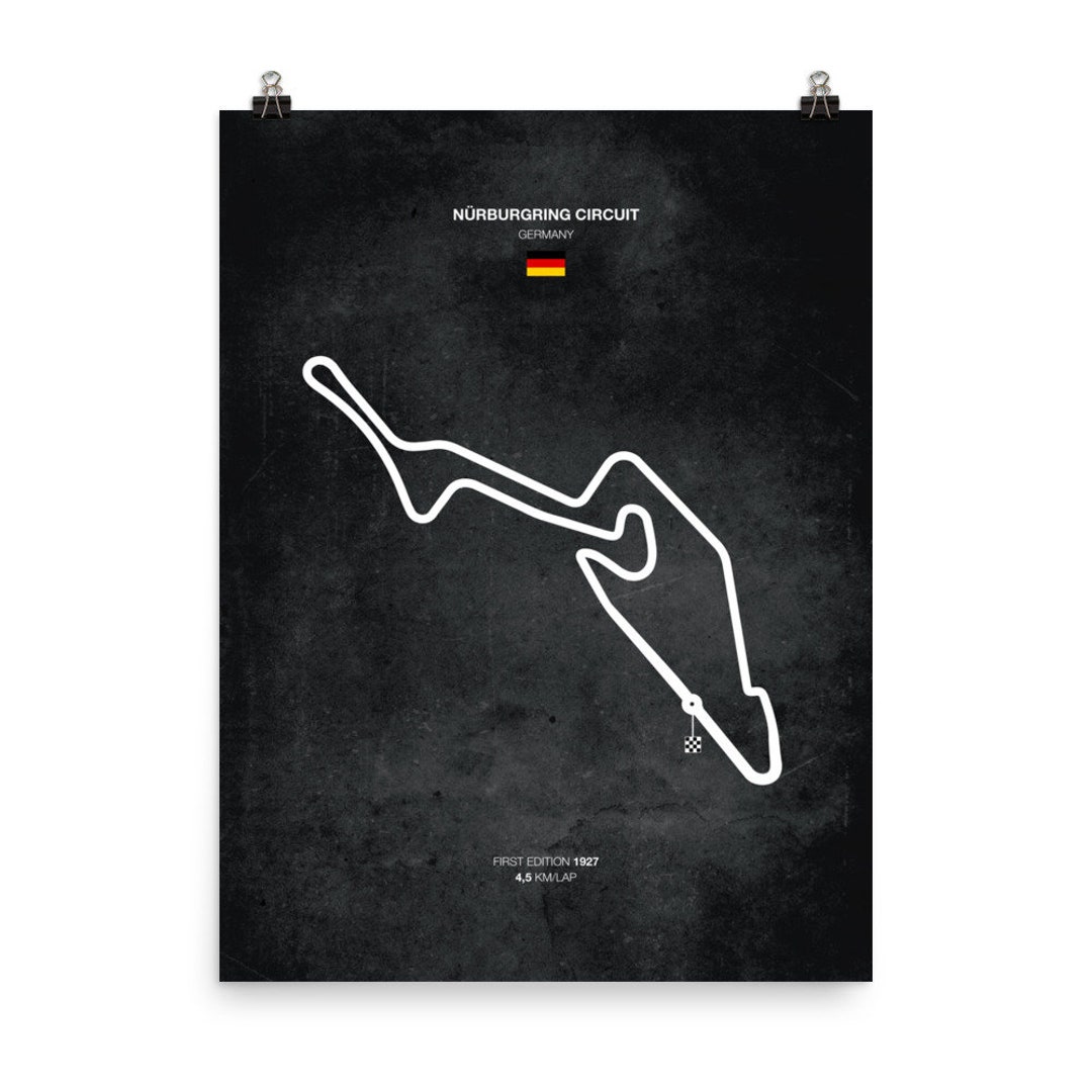 Nurburgring Circuit - Germany / Racing Circuit Poster / Race Track Home ...