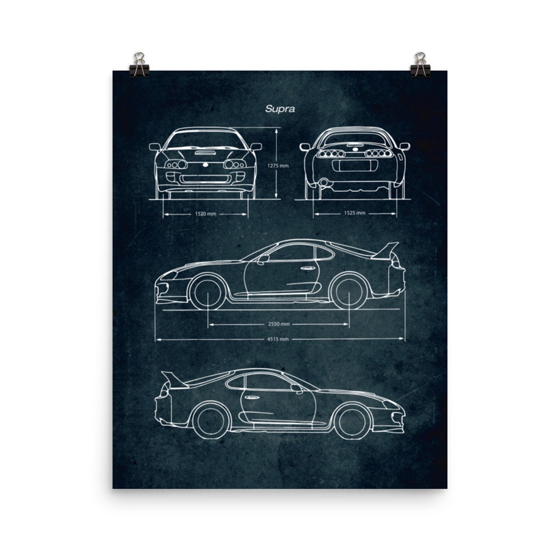 Supra / Car Blueprint Poster / Vintage Style Home Decor - Etsy