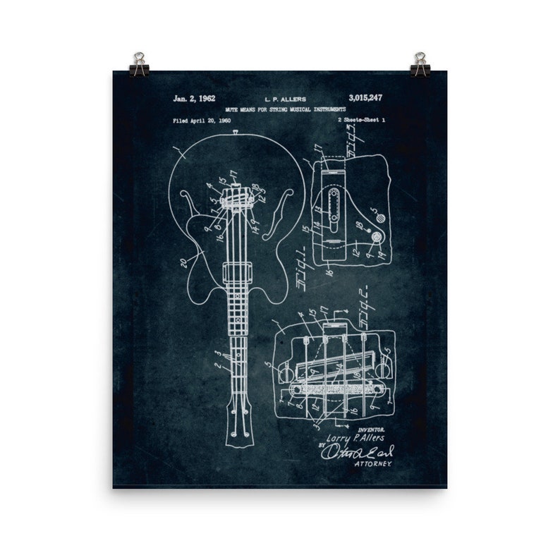 String Musical Instruments / Music Patent Poster / Blueprint - Etsy