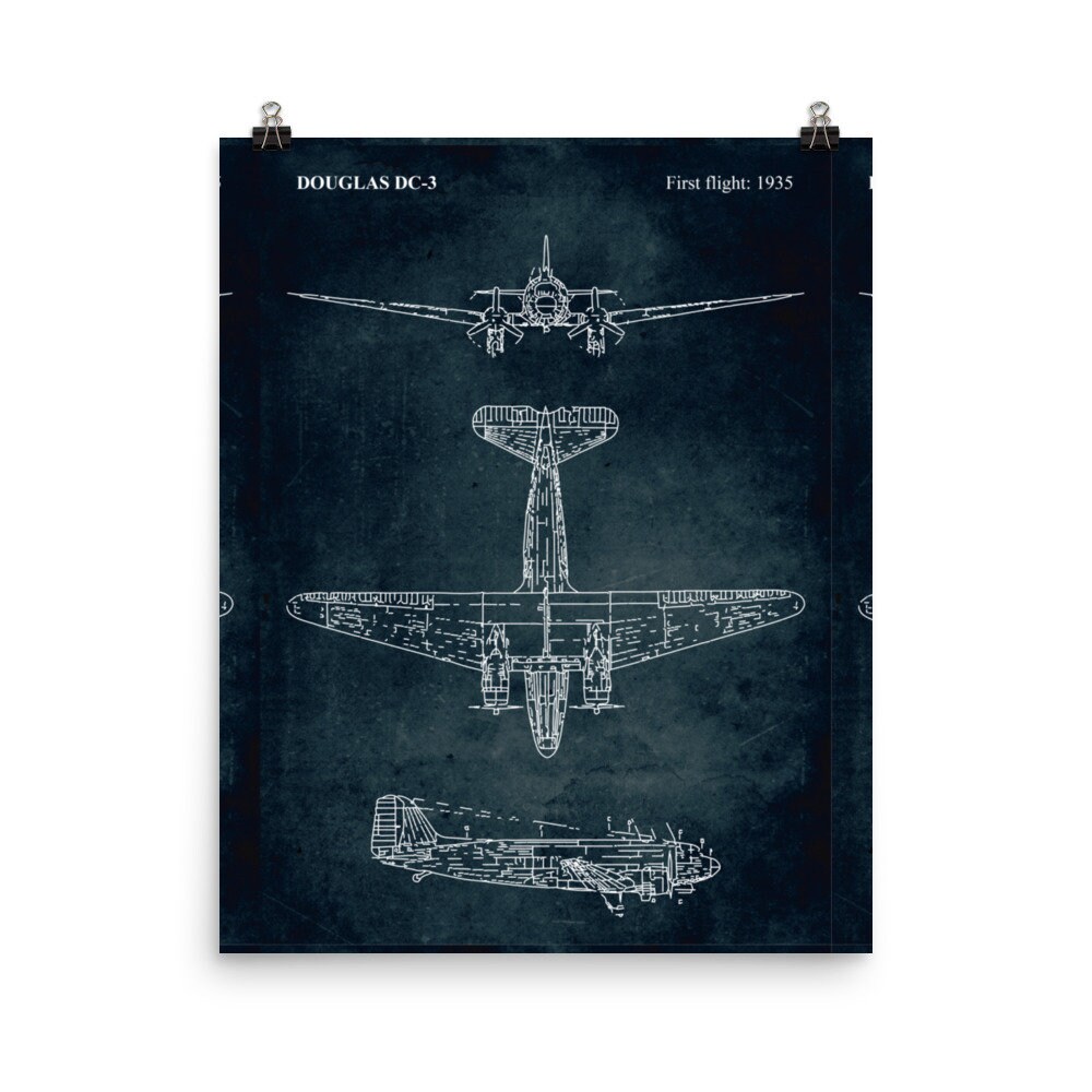 DOUGLAS DC-3 First flight 1935 / Airplane pilot Aircraft | Etsy