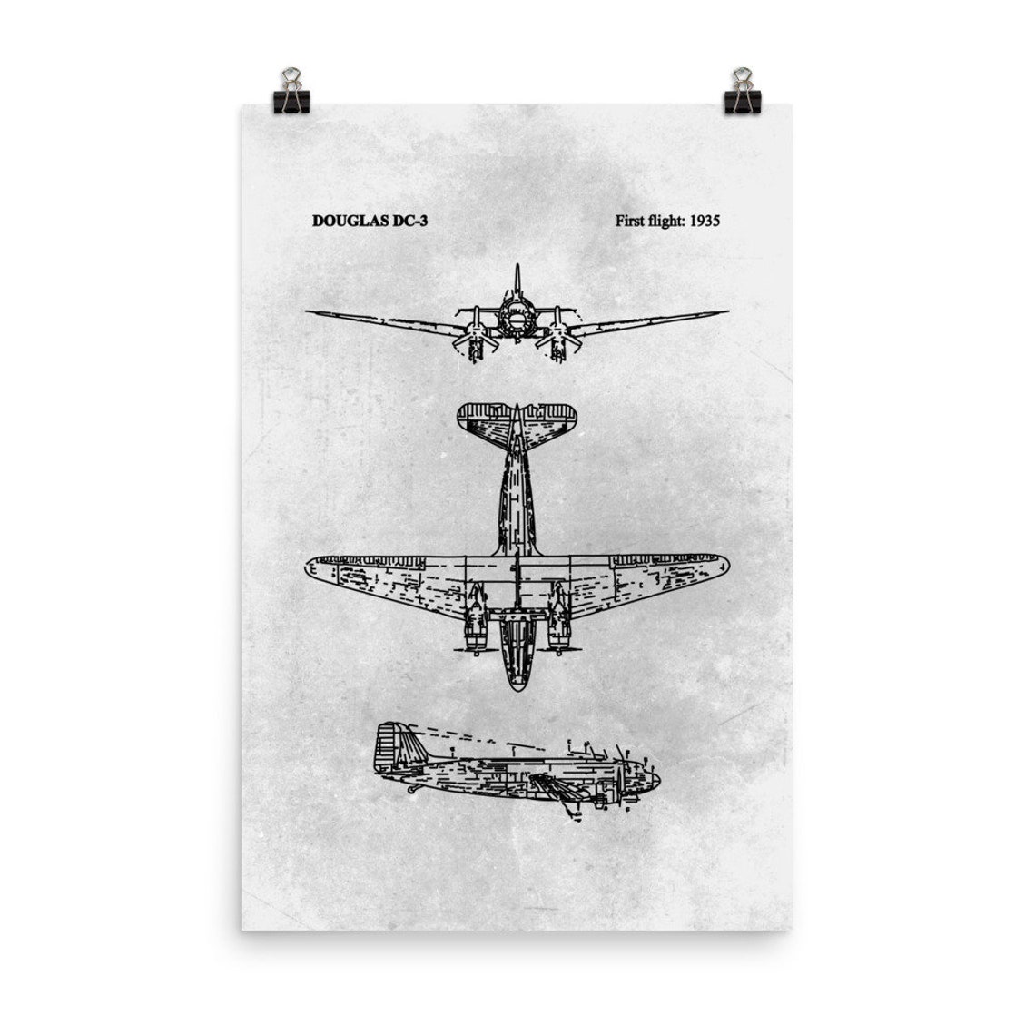 DOUGLAS DC-3 First flight 1935 / Airplane pilot Aircraft | Etsy