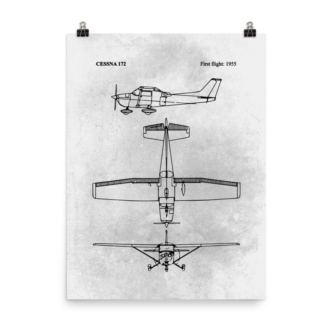 Cessna 172 Poster / Airplane, Pilot, Aircraft Lovers Gift / Plane ...