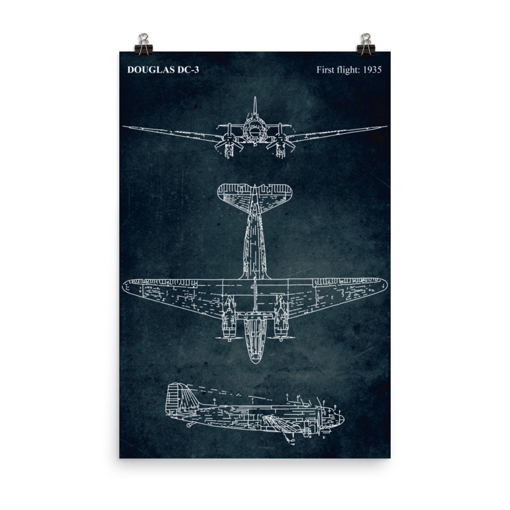 DOUGLAS DC-3 First flight 1935 / Airplane pilot Aircraft | Etsy