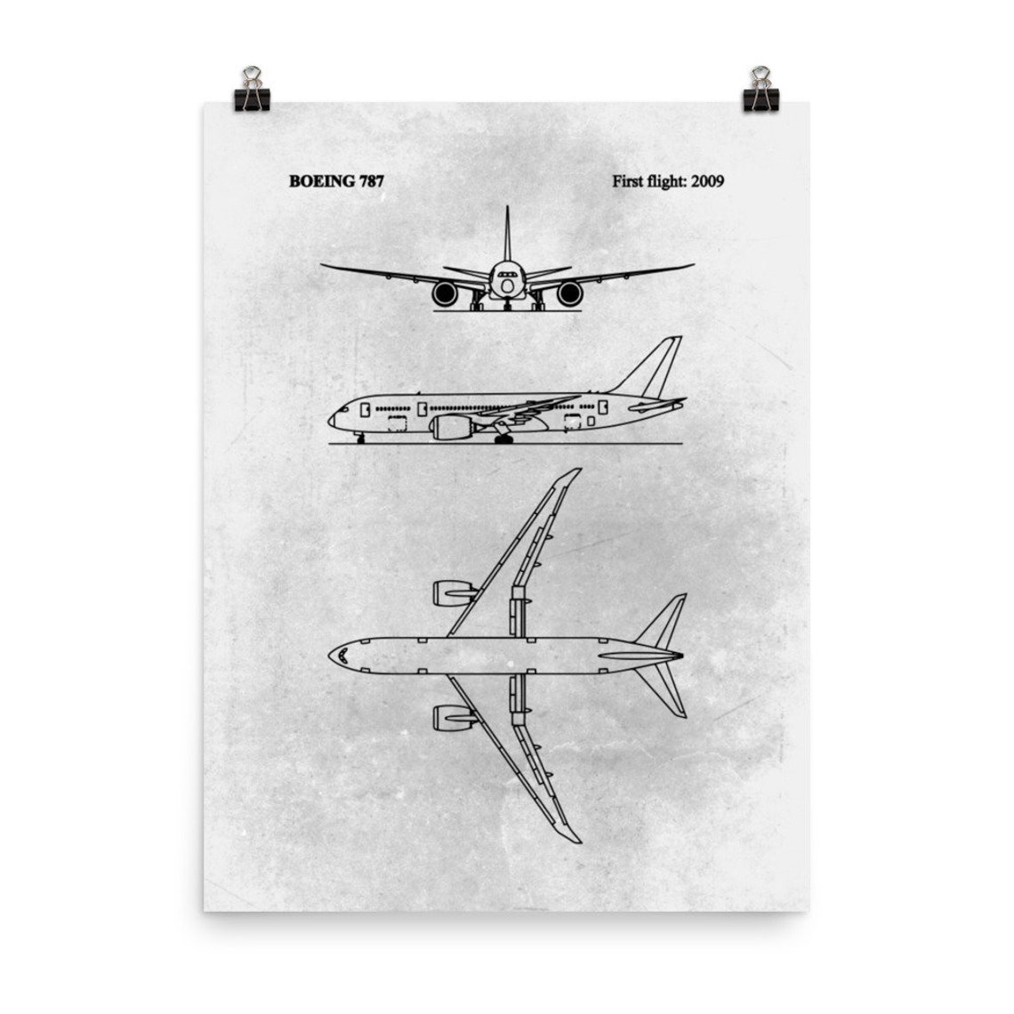 BOEING 787 Poster / Airplane Pilot Aircraft Lovers Gift / | Etsy