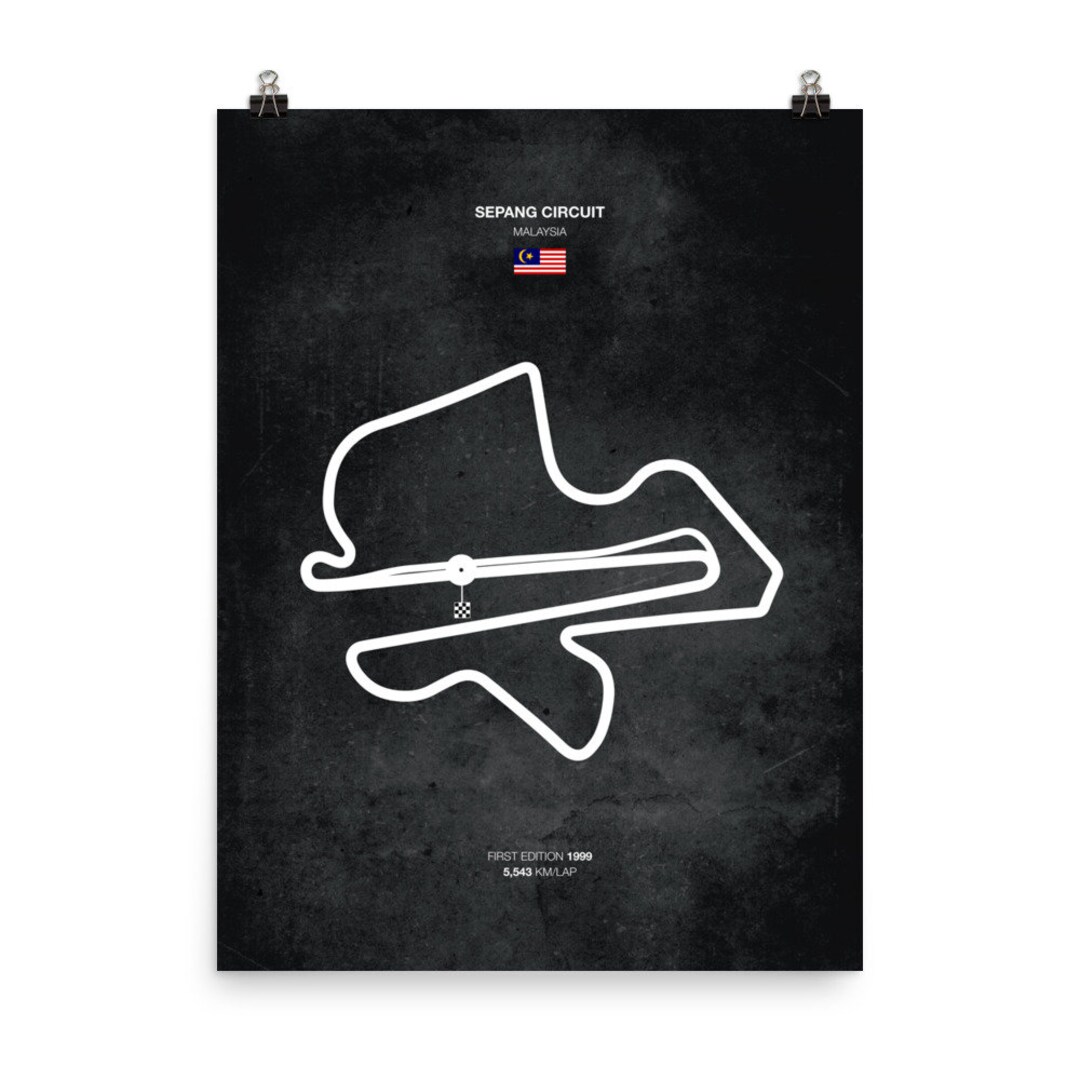 Sepang Circuit Malaysia / Racing Circuit Poster / Race Track Home Decor ...