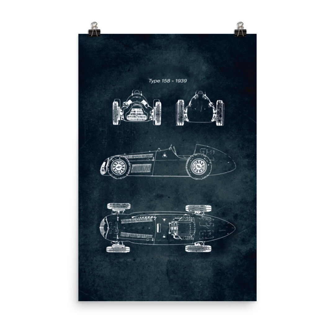 A.R. Type 158 1939 / Car Blueprint Poster / Vintage Style Home Decor - Etsy