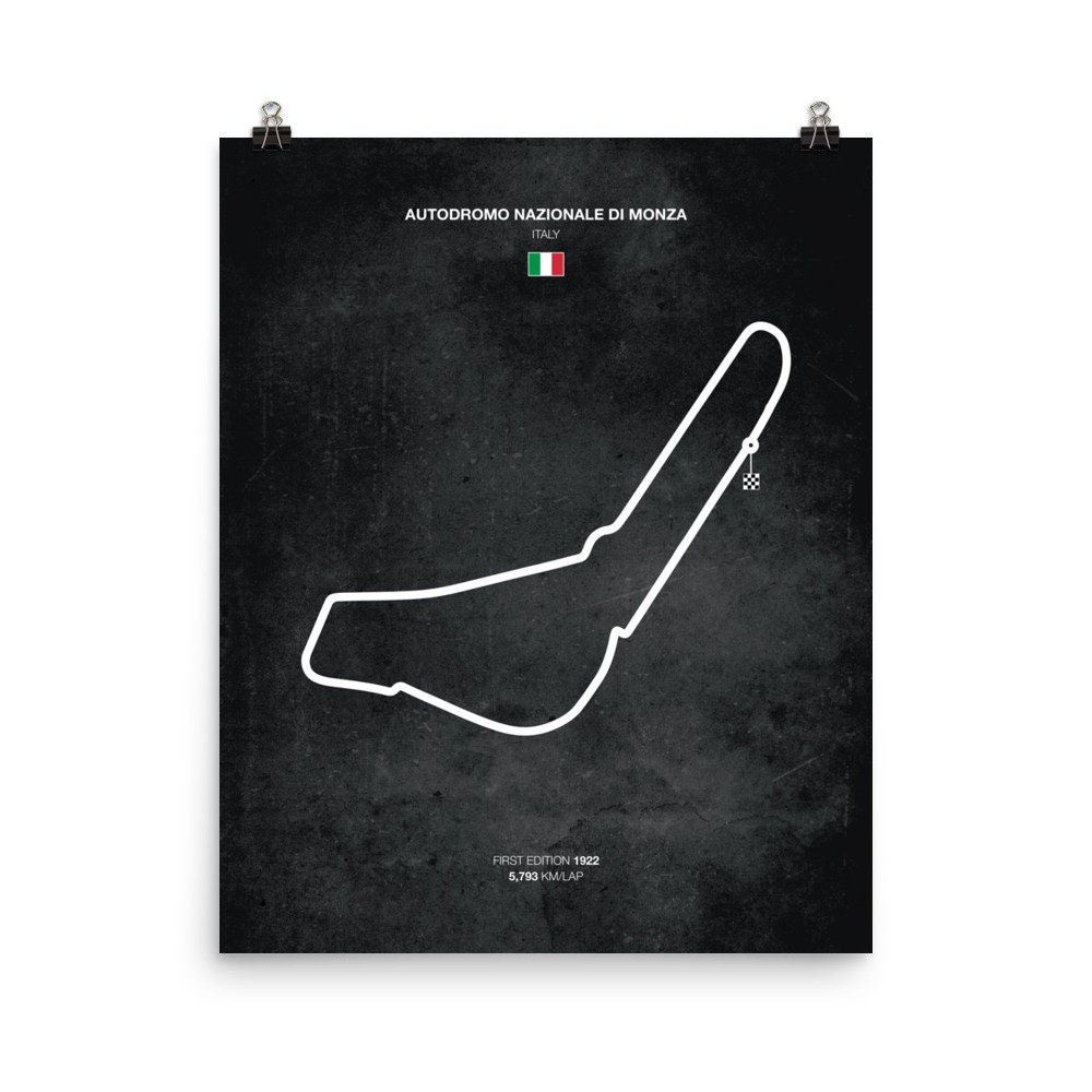 Autodromo Nazionale Di Monza Italy / Racing Circuit Poster / Race Track ...