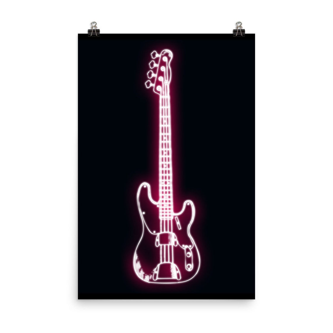 1952 Bass / Neon Effect Poster / 80s Vintage Style Home Decor - Etsy