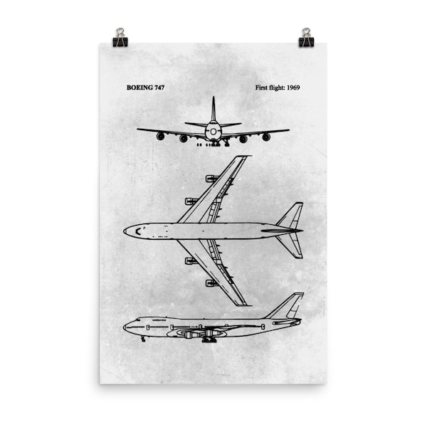 Boeing 747 Blueprint - Etsy