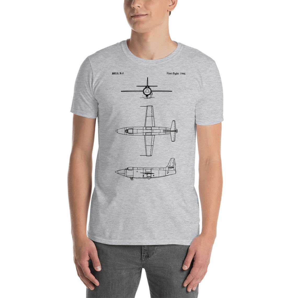 BELL X-1 Kurzarm Unisex T-Shirt / Pilot, Flugzeug, Flugzeug-Liebhaber ...