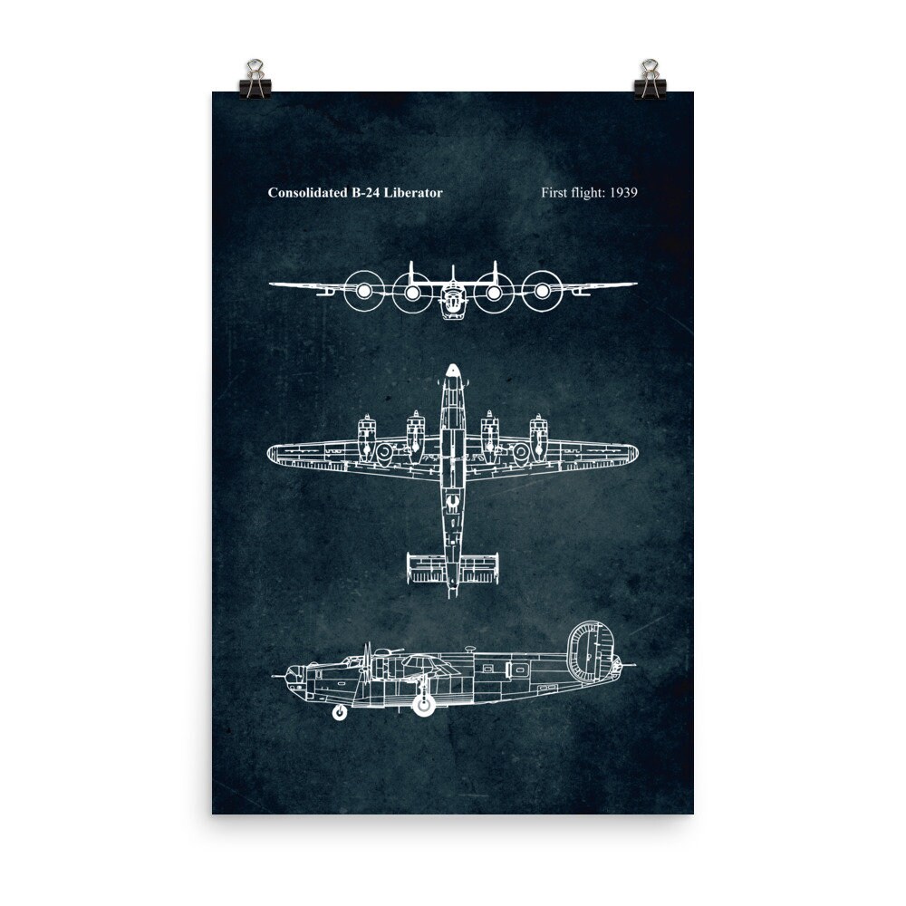 Consolidated B-24 Liberator blue Airplane, Pilot, Aircraft Lovers Gift ...