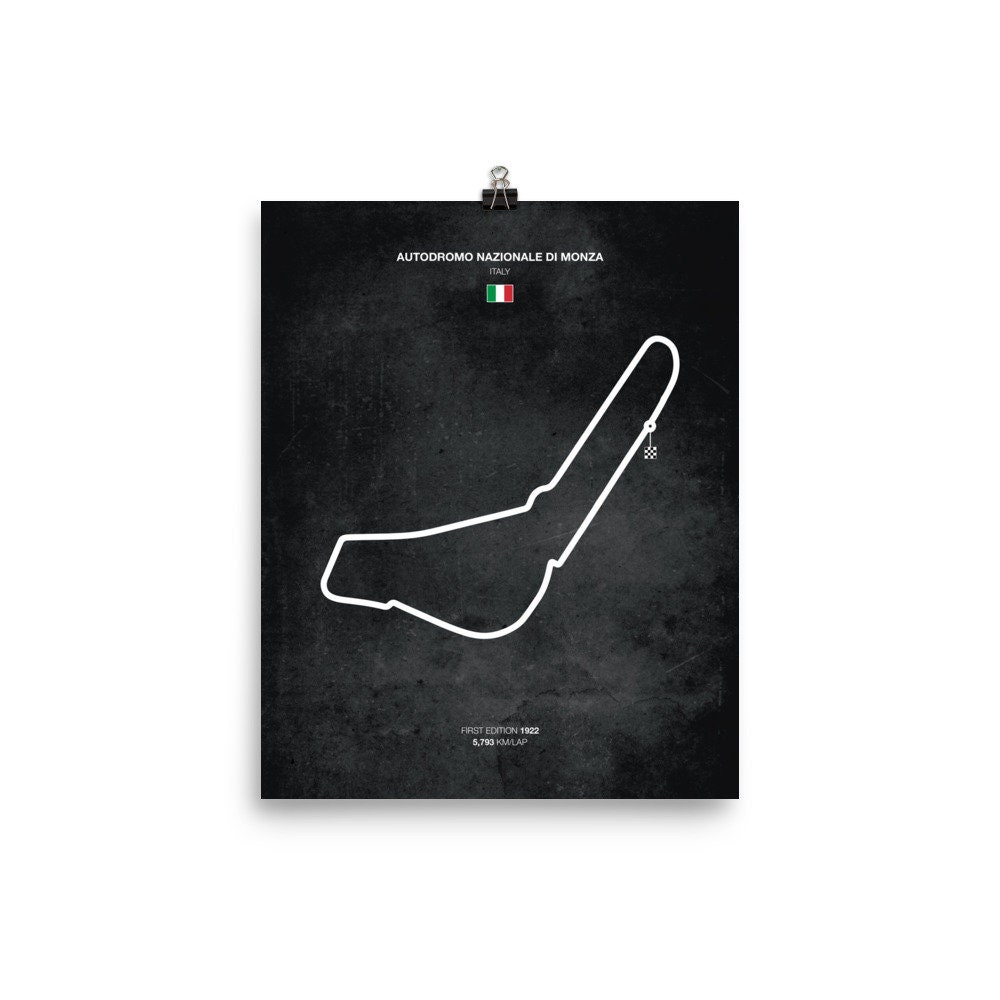 Autodromo Nazionale Di Monza Italy / Racing Circuit Poster / Race Track ...