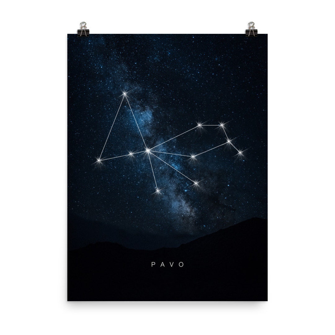 Pavo peacock Constellation / Constellation Poster / - Etsy