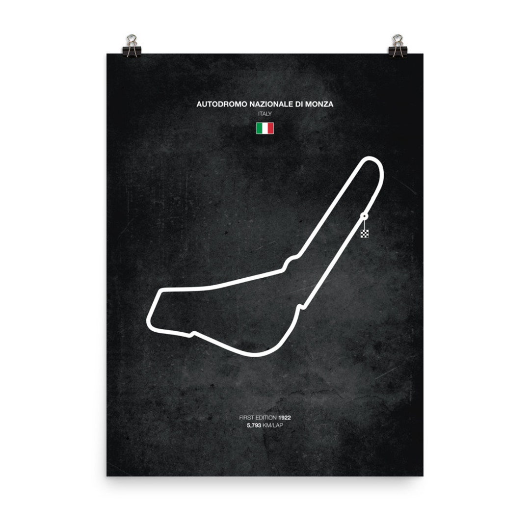 Autodromo Nazionale Di Monza Italy / Racing Circuit Poster / Race Track ...