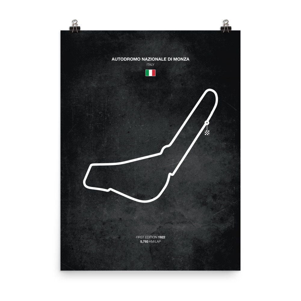 Autodromo Nazionale Di Monza Italy / Racing Circuit Poster / Race Track ...