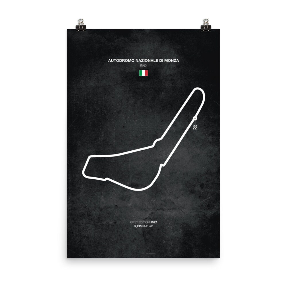 Autodromo Nazionale Di Monza Italy / Racing Circuit Poster / Race Track ...