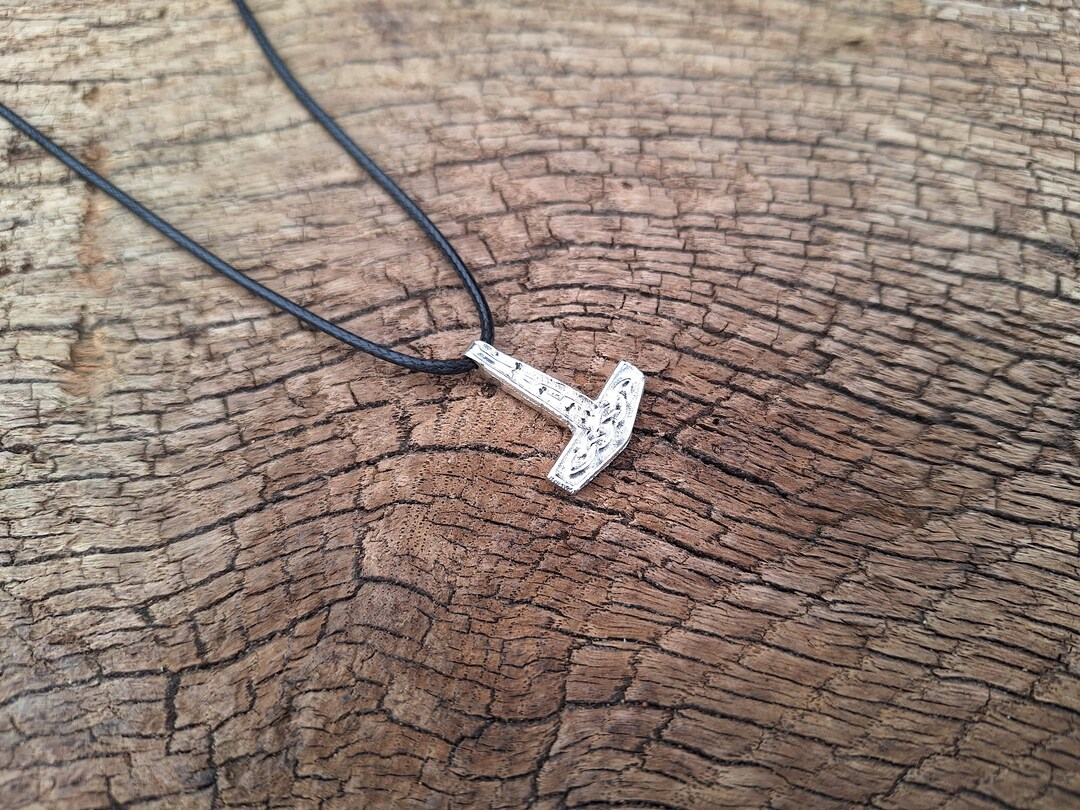 Sterling Silver Mjolnir Pendant Scroll Pattern - Etsy UK