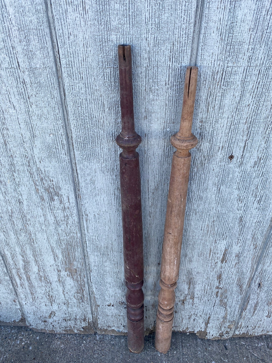 Set of 2 Antique Vintage Wooden Spindles - Etsy