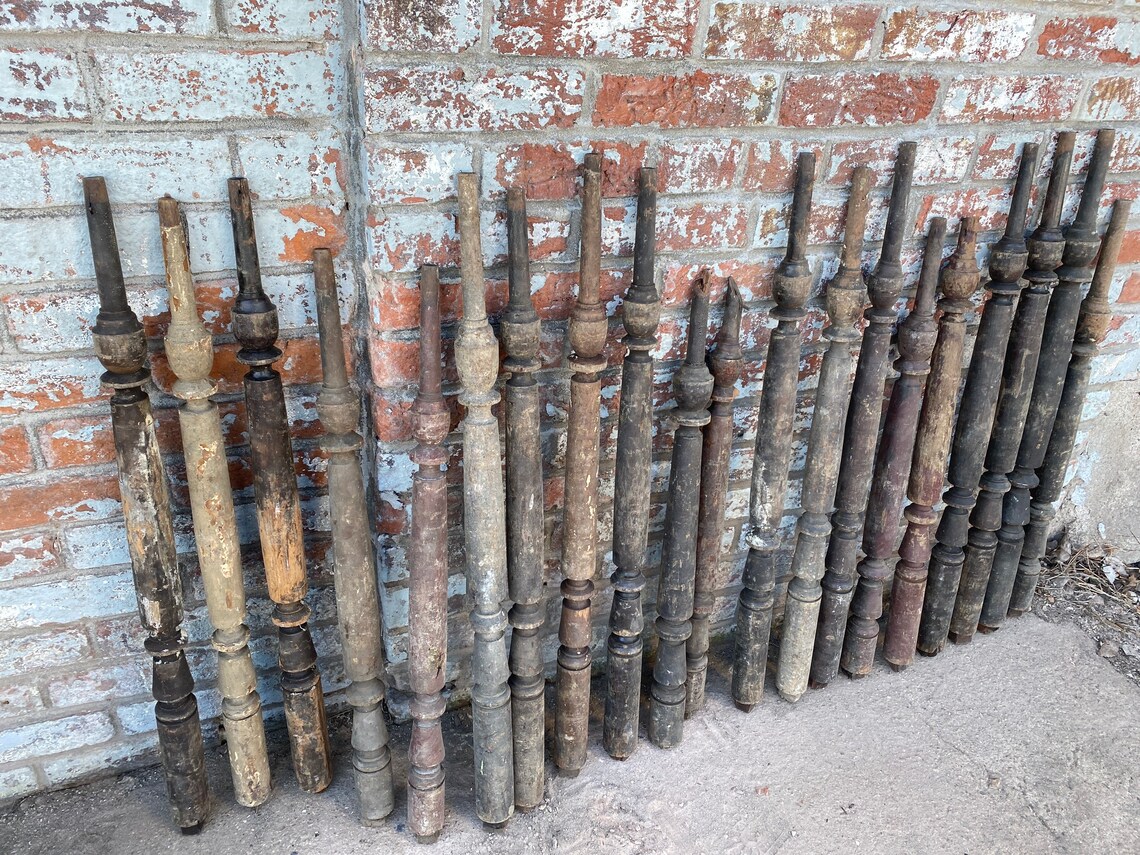 Set of 20 Antique Vintage Wooden Spindles - Etsy