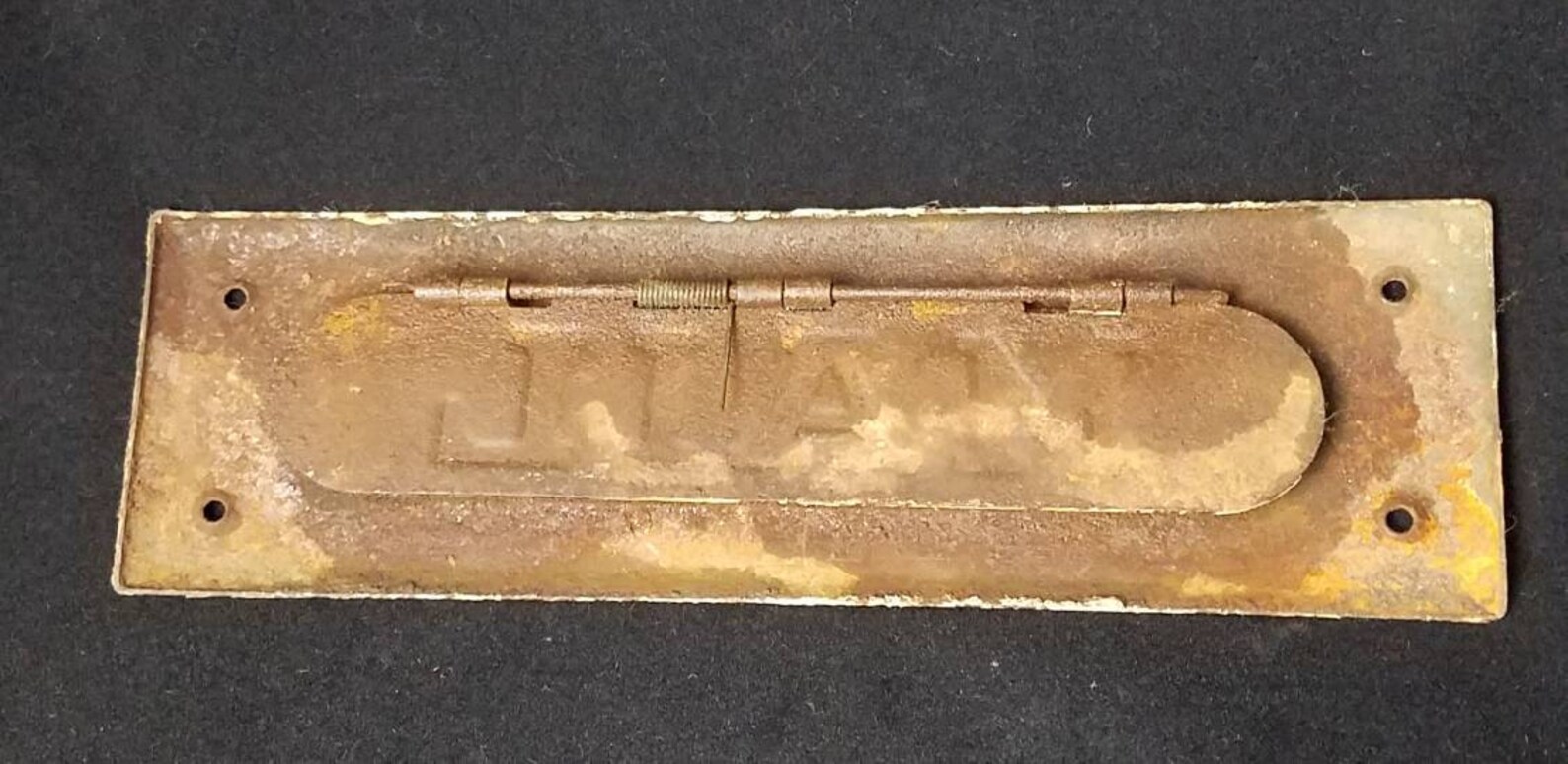 Antique Vintage Brass Mail Slot Cover Letter Mail Drop Slot ...