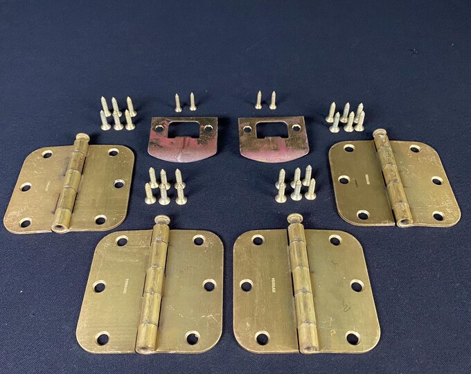 Vintage Architectural Salvage Twin Sets of Brass Interior Door Hardware ...