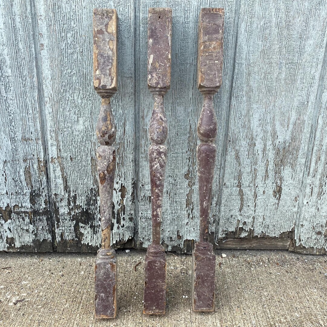 Antique Architectural Salvage Set of 3 Oak Balusters - Etsy