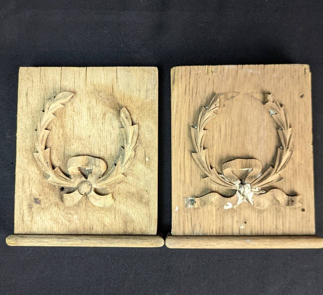 Wreath Vintage Antique Architectural Plinth Blocks From the Fellenz ...