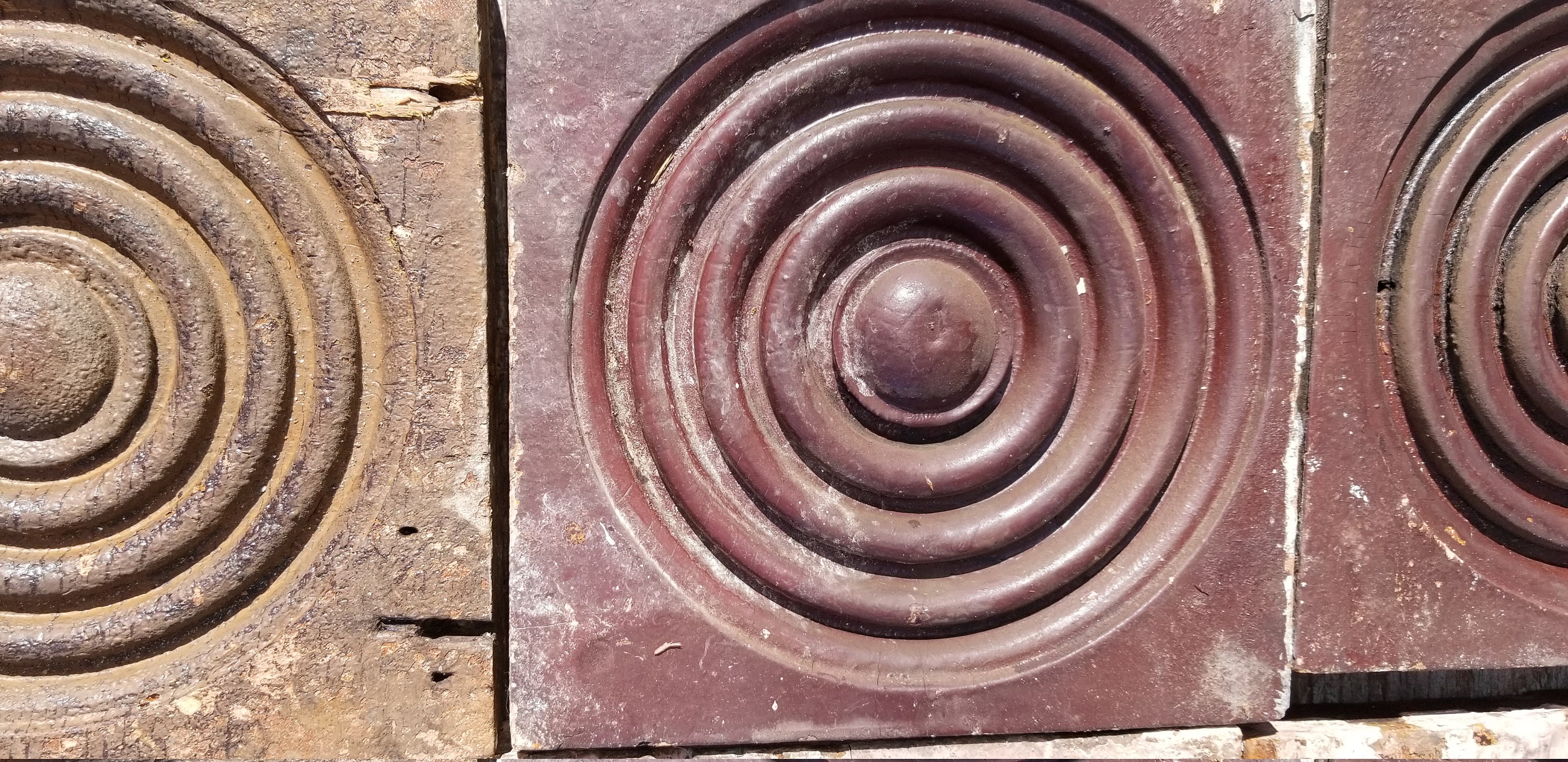Large Rustic Style Painted Bullseye Antique Plinth Blocks From the ...