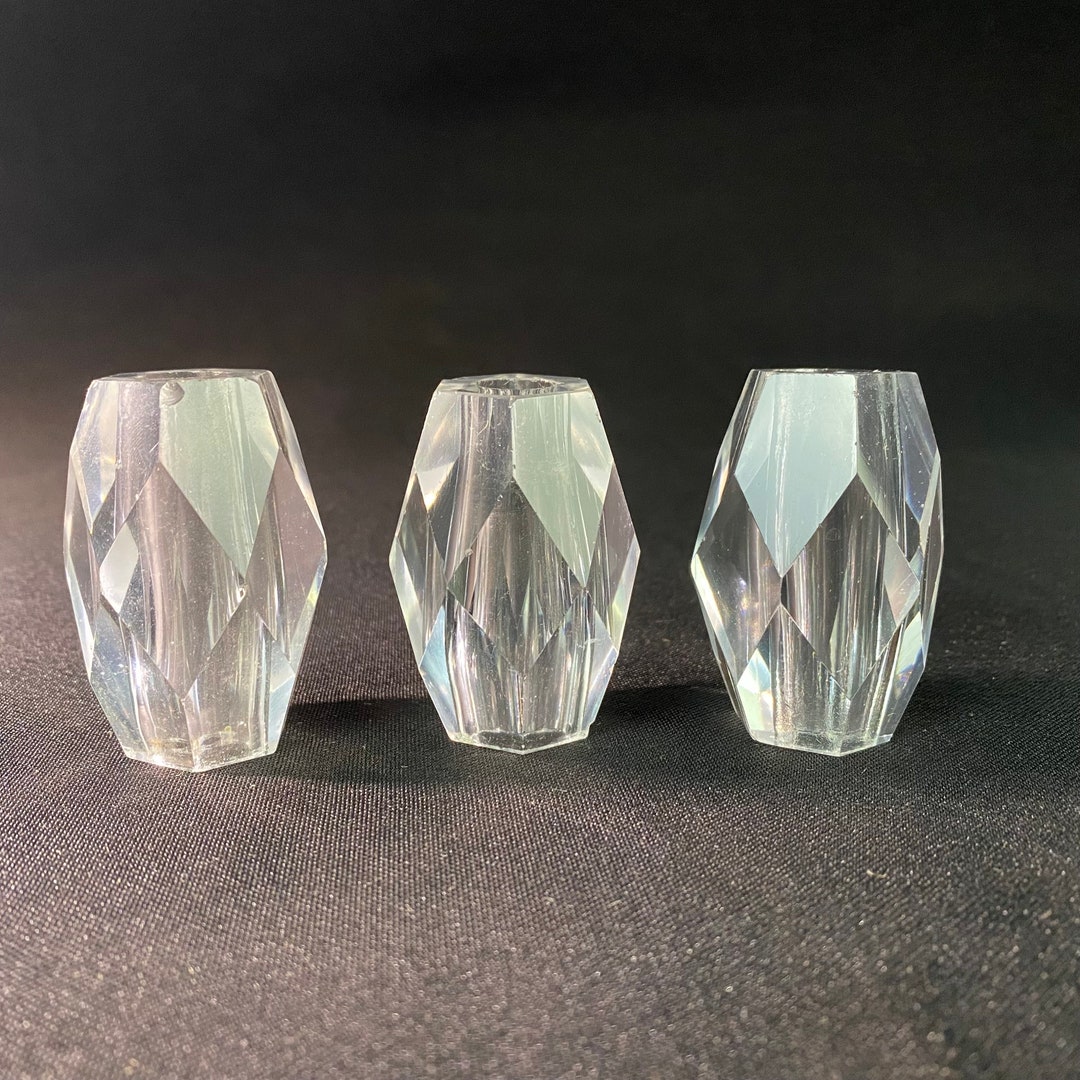 Antique Architectural Salvage Set of 3 Multi Faceted Clear Crystal ...