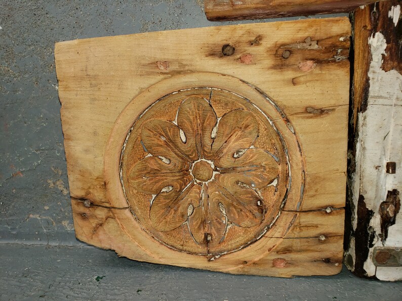 3 Flower Hand Carved Plinth Blocks with Matching Flower From - Etsy