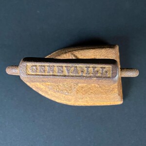 Antique Salvage Cast Iron Sad Iron Clothes Iron, Marked GENEVA, ILL on ...