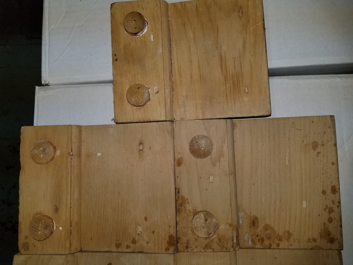 9 Plinth Blocks-unfinished wood-unique 2 dot design from | Etsy