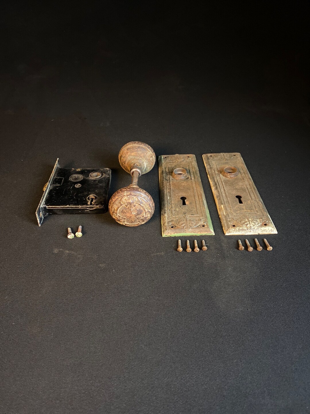 Antique Architectural Salvage RHCO Mortise Lock and Matching Door Kit ...