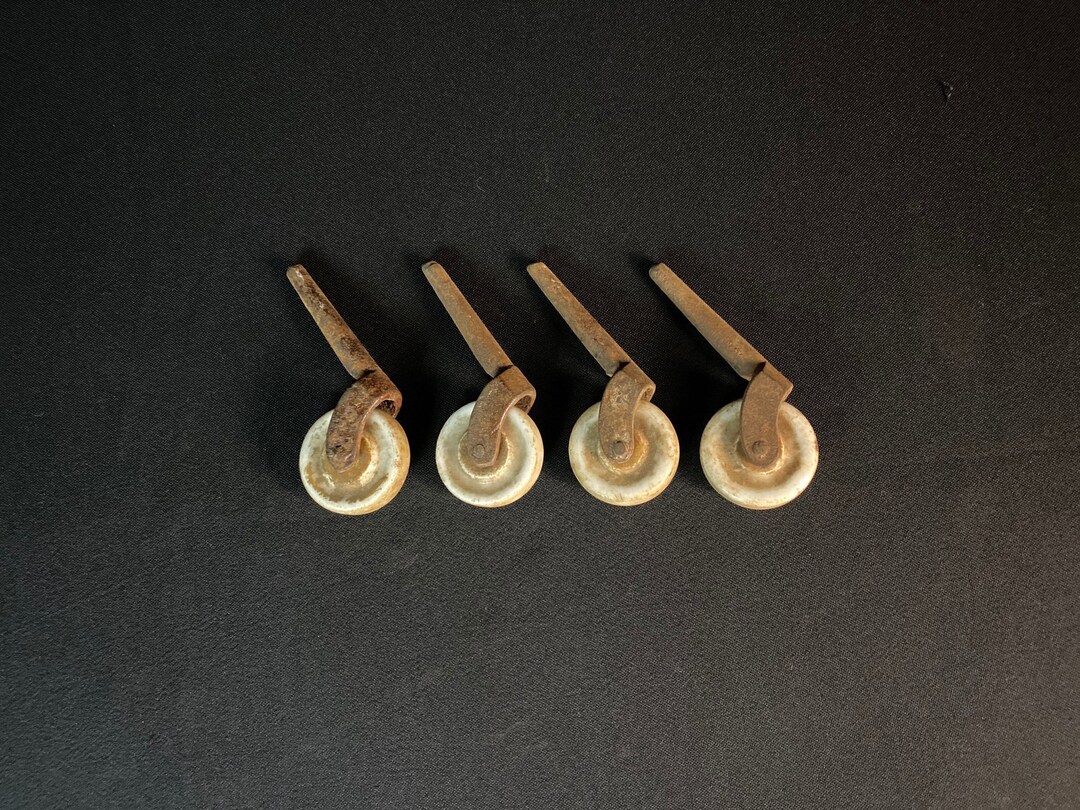 Set of Four Antique Porcelain Wheel Casters. - Etsy
