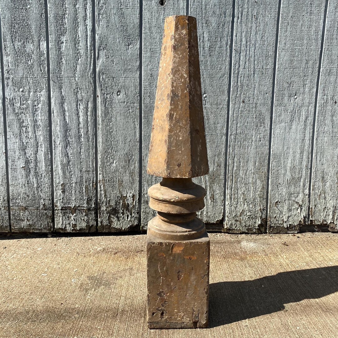 Antique Architectural Salvage Octagonal Wood Tapered Newel Post With ...