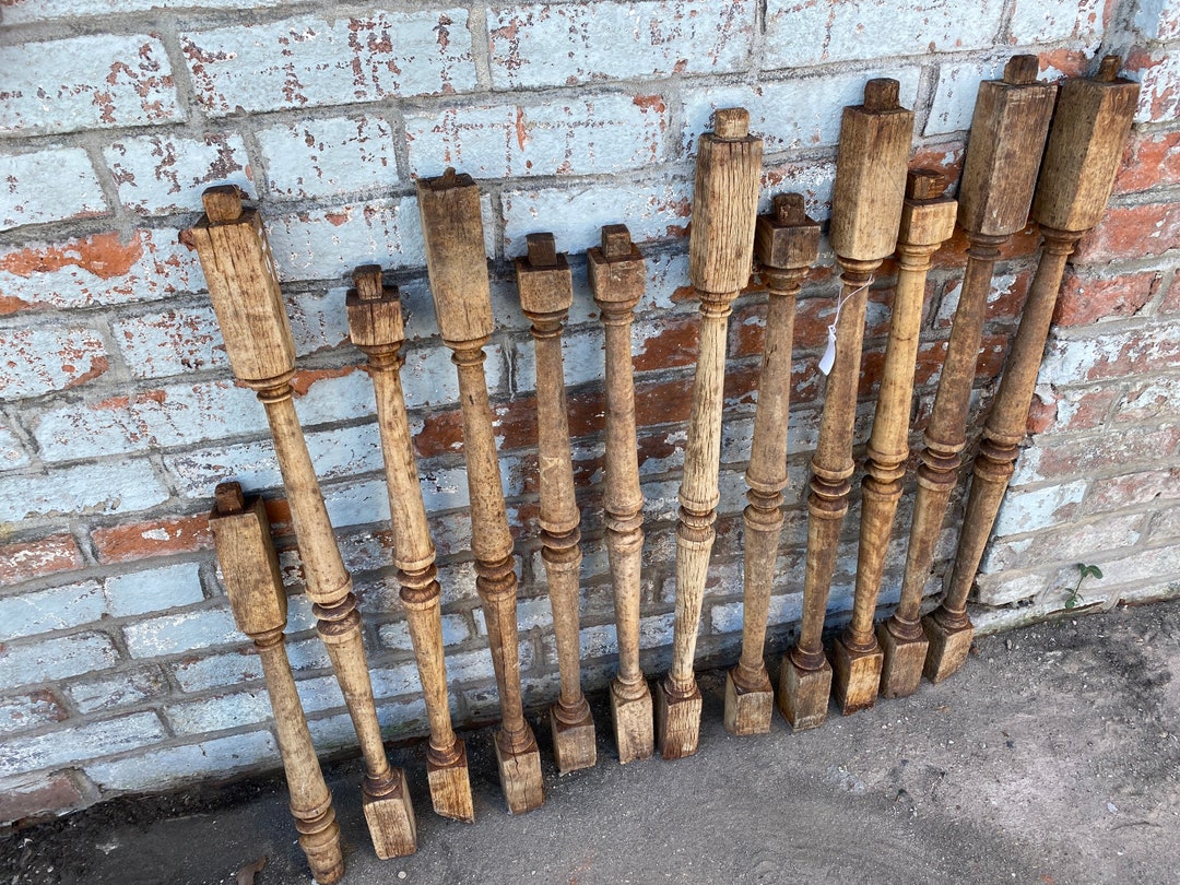 Set of 12 Antique Vintage Wooden Spindles - Etsy